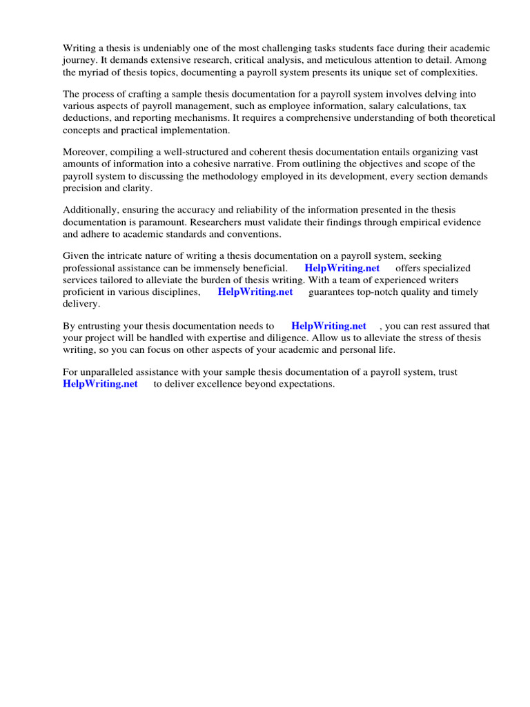 Sample Thesis Documentation of Payroll System | PDF Sample Thesis Documentation of Payroll System | PDF