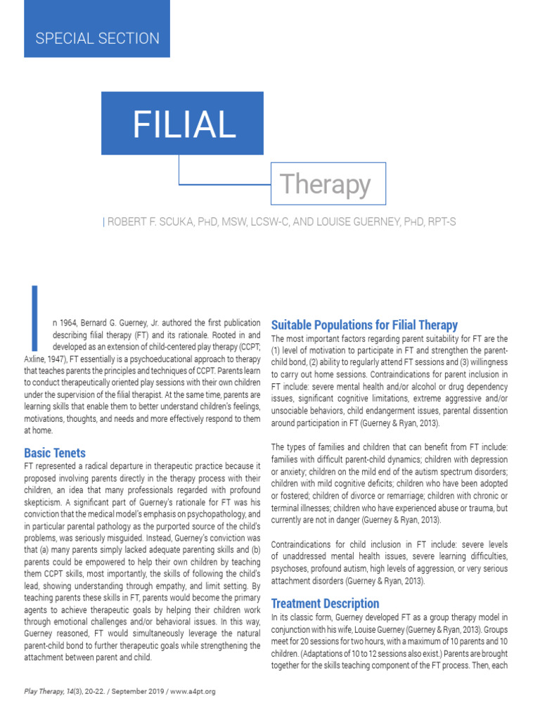 Filial Sept2019 FINAL | PDF | Psychotherapy | Play Therapy