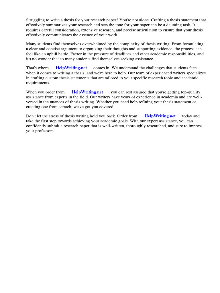 Thesis Builder For A Research Paper | PDF | Thesis | Academic Publishing