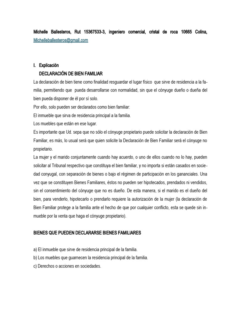 Michelle Ballesteros | PDF | Propiedad | Esposa