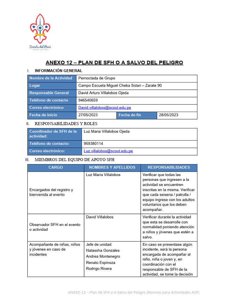 ANEXO-12-Plan de SFH o A Salvo Del Peligro | PDF