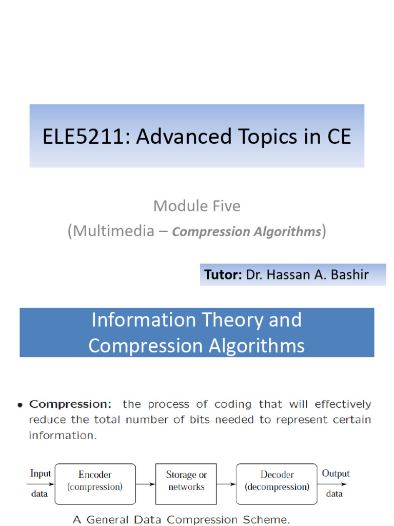 Module 5 Info Theory And Compression Algo Pdf Data Compression Code