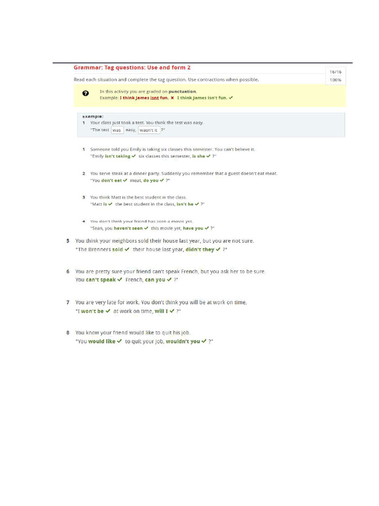 Tag Questions Used and Form | PDF