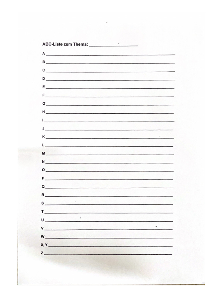 ABC-Liste Zum Thema | PDF