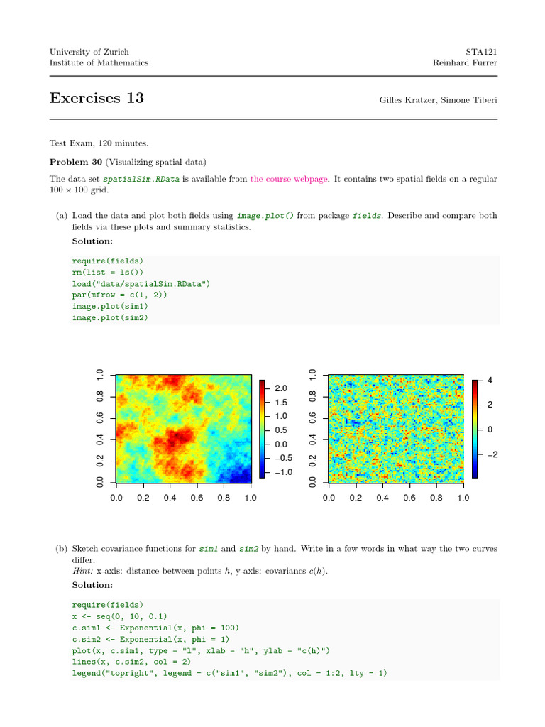 13exercise Solution | PDF | Statistical Analysis | Teaching Mathematics