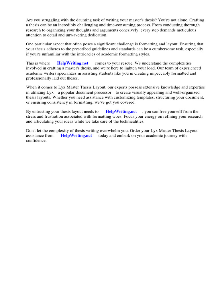 Lyx Master Thesis Layout | PDF | Thesis | Page Layout