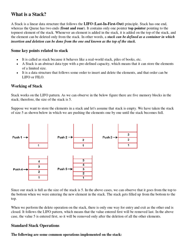 Stack | PDF | Computer Science | Information Technology