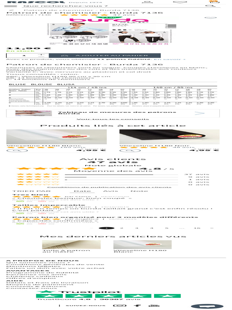 Patron de chemisier Burda 7136 | PDF | Vêtements