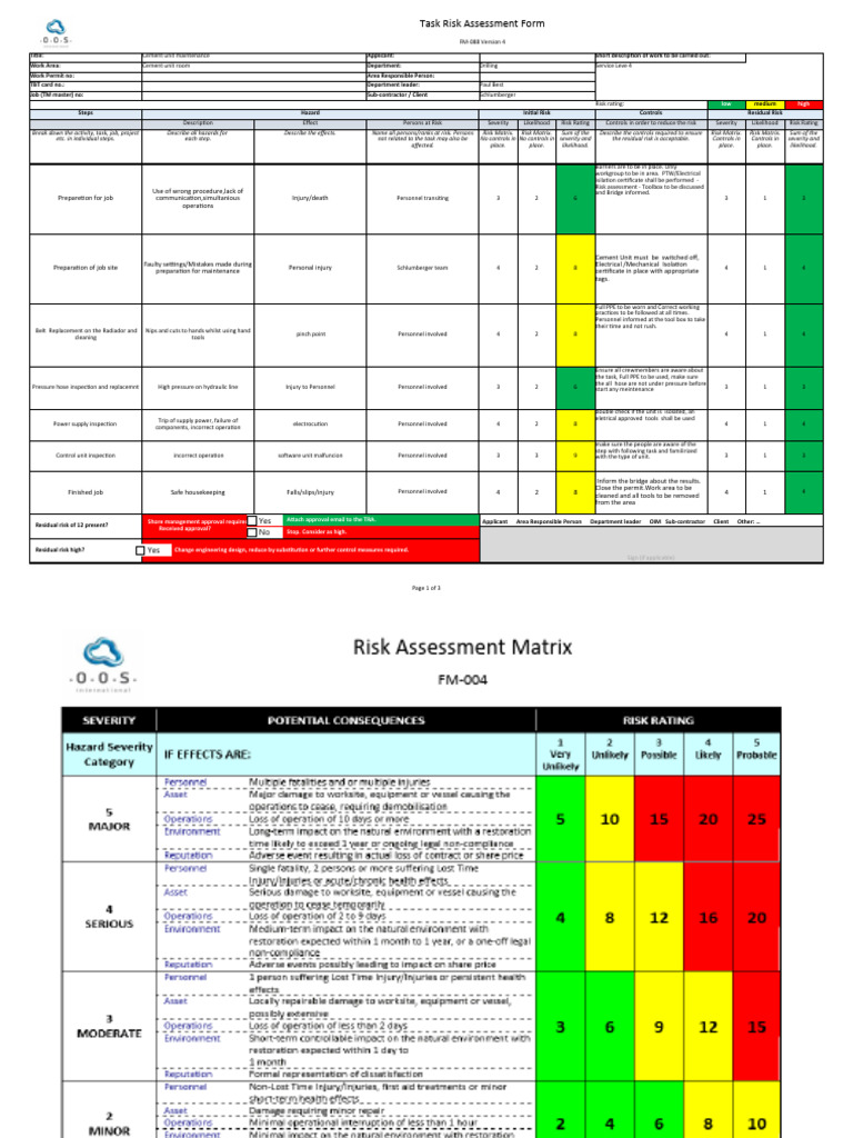 TRA Cement Unit Maintenance | PDF