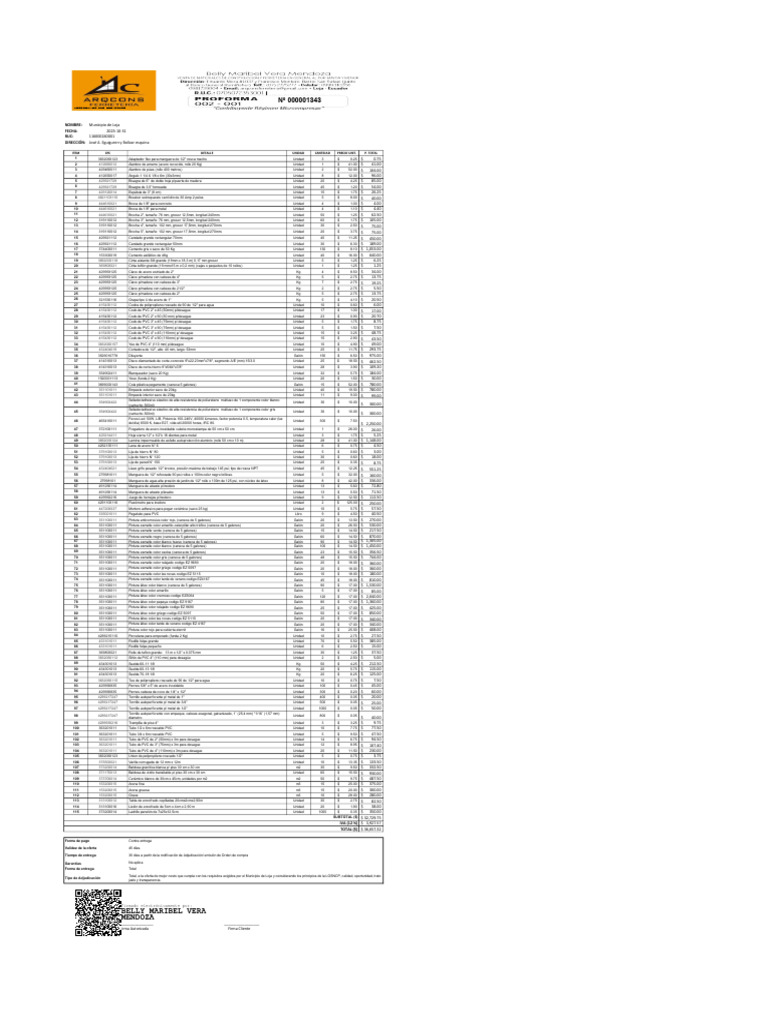 Proforma 1343 Signed | PDF | Materiales | Sector secundario de la economía