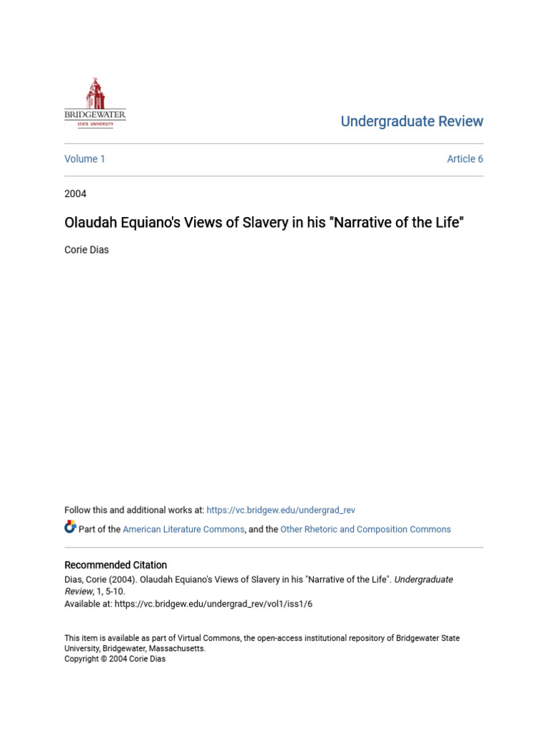 Olaudah Equianos Views of Slavery | PDF | Olaudah Equiano | Slavery
