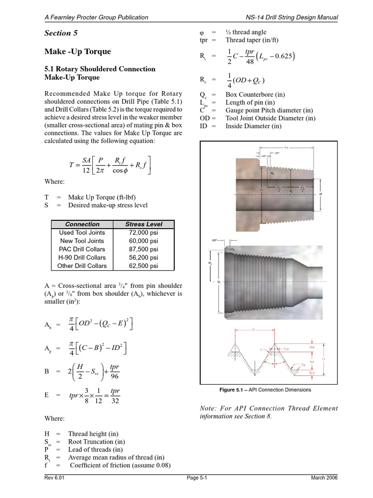 Drill String Make-Up Torque Guide | PDF | Drill | Mechanical Engineering