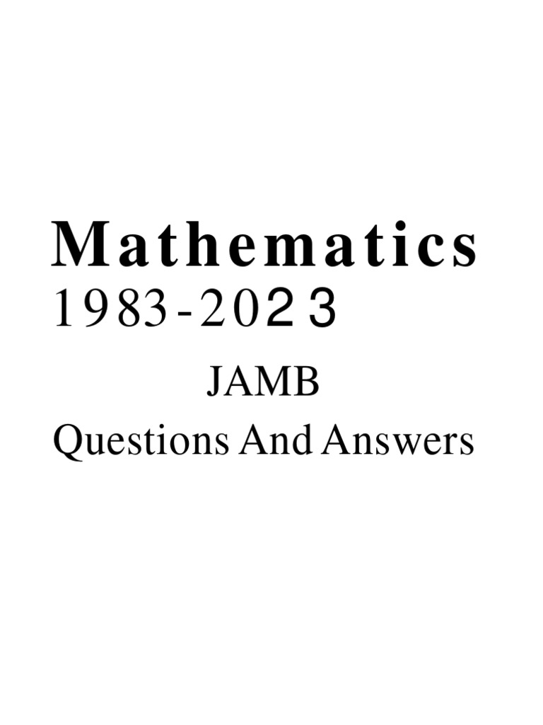 Mathematics Past Questions | Download Free PDF | Elementary Mathematics ...