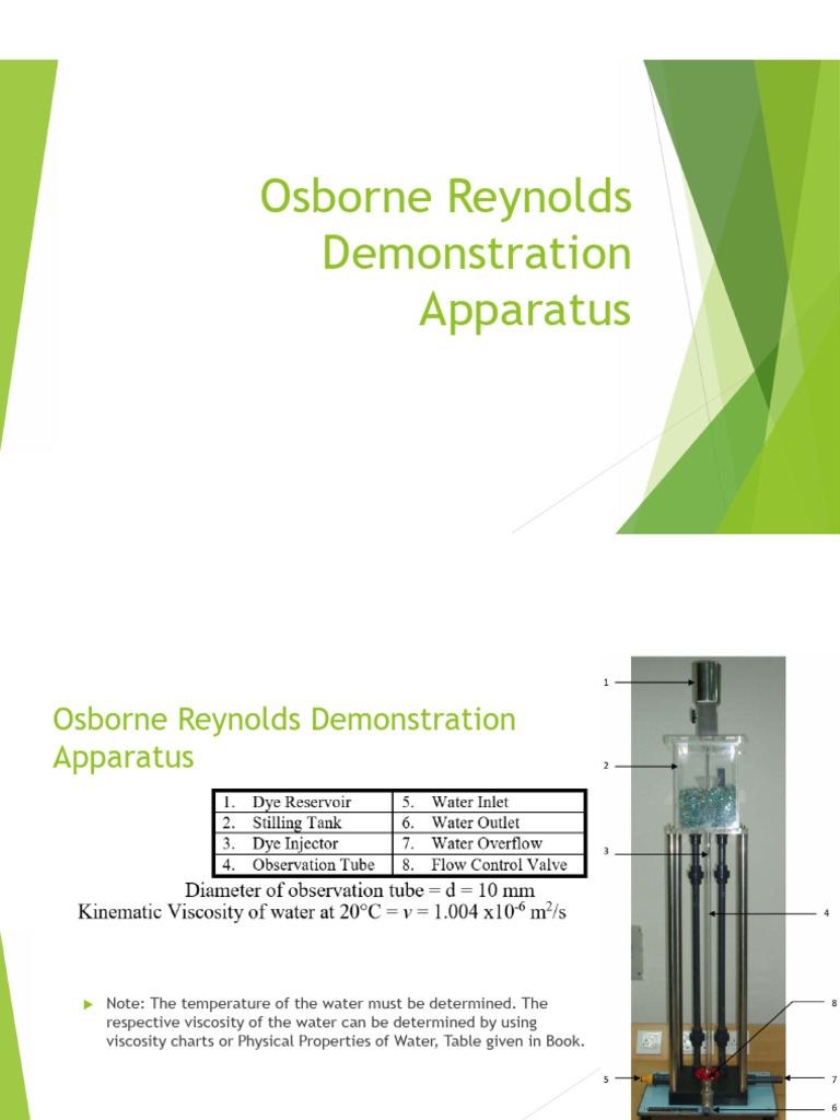 1 Reynolds Experiment | PDF | Valve | Reynolds Number