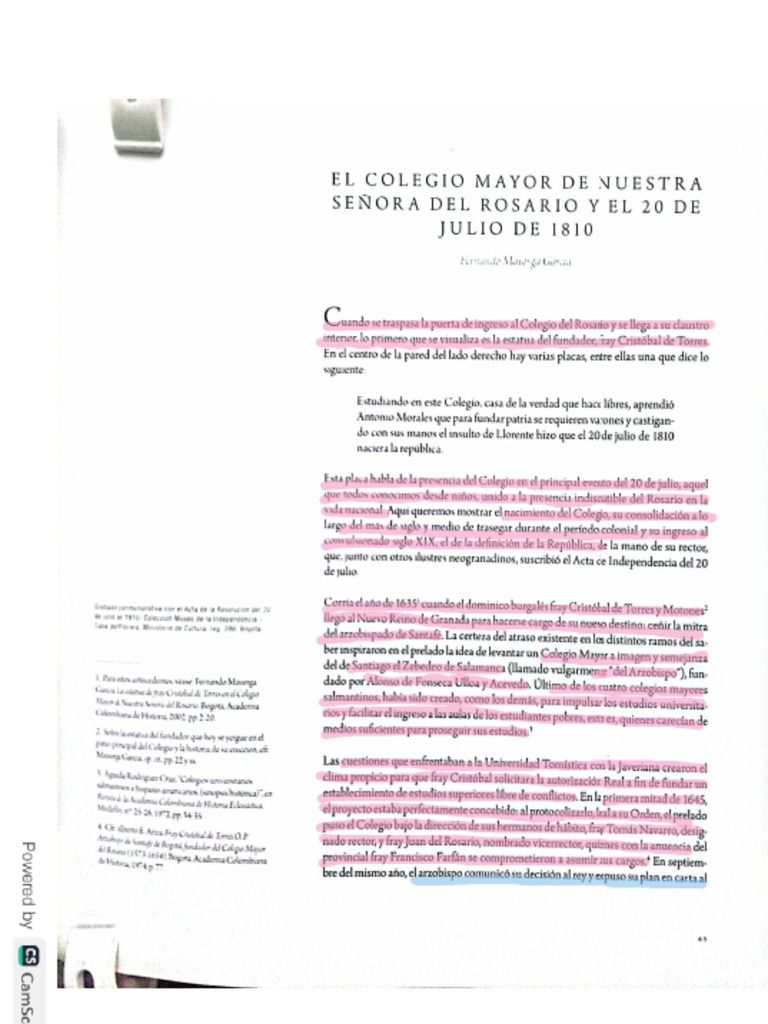 El Colegio Maryor NSR y El 20 de Julio | PDF