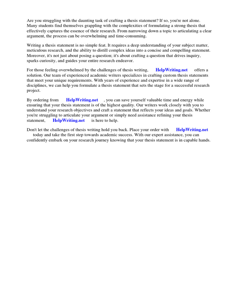 Crafting Effective Thesis Statements | PDF | Essays | Thesis