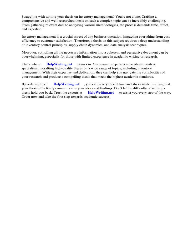 Inventory Thesis PDF | PDF | Inventory | Point Of Sale