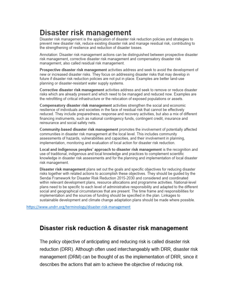 Disaster Risk Management | PDF | Disaster Risk Reduction | Risk