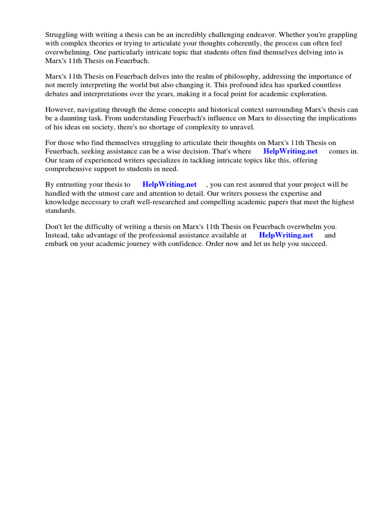 Marxs 11th Thesis on Feuerbach | PDF | Georg Wilhelm Friedrich Hegel ...