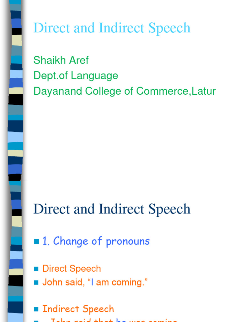 Direct Indirect Speechppt2 | PDF | Question | Verb