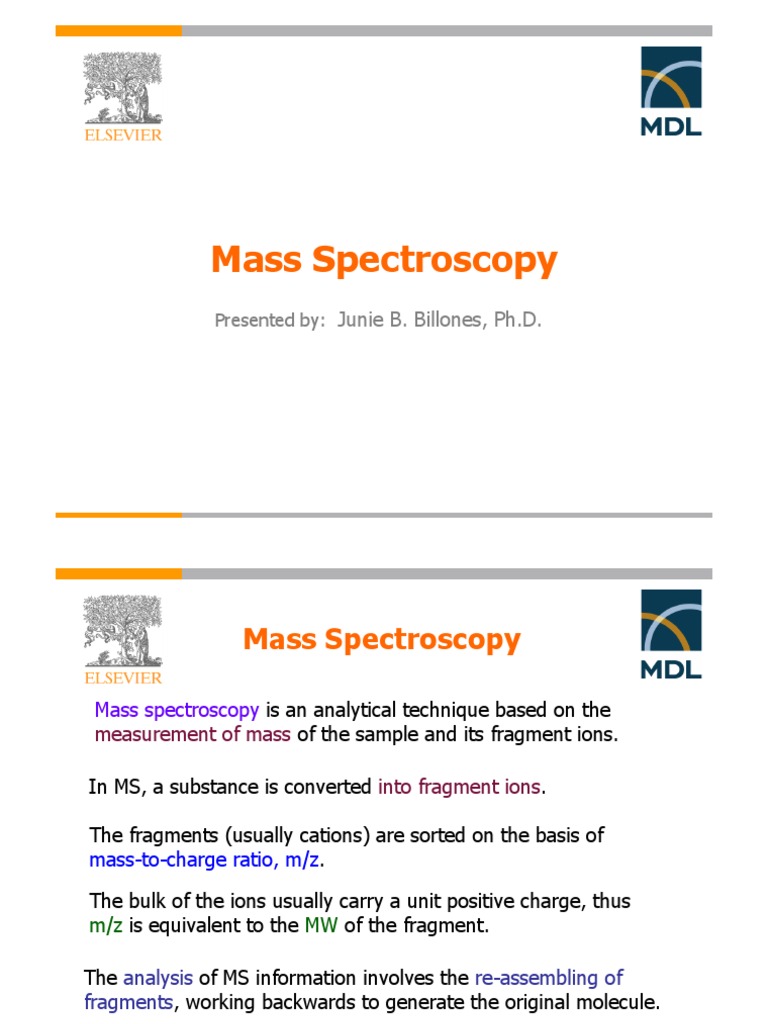Mass Spectros | PDF | Mass Spectrometry | Electrospray Ionization