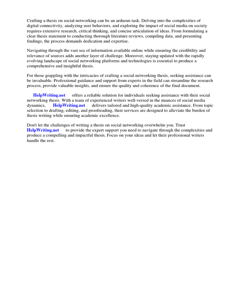 Social Networking Thesis | PDF | Social Media | Popular Culture & Media ...
