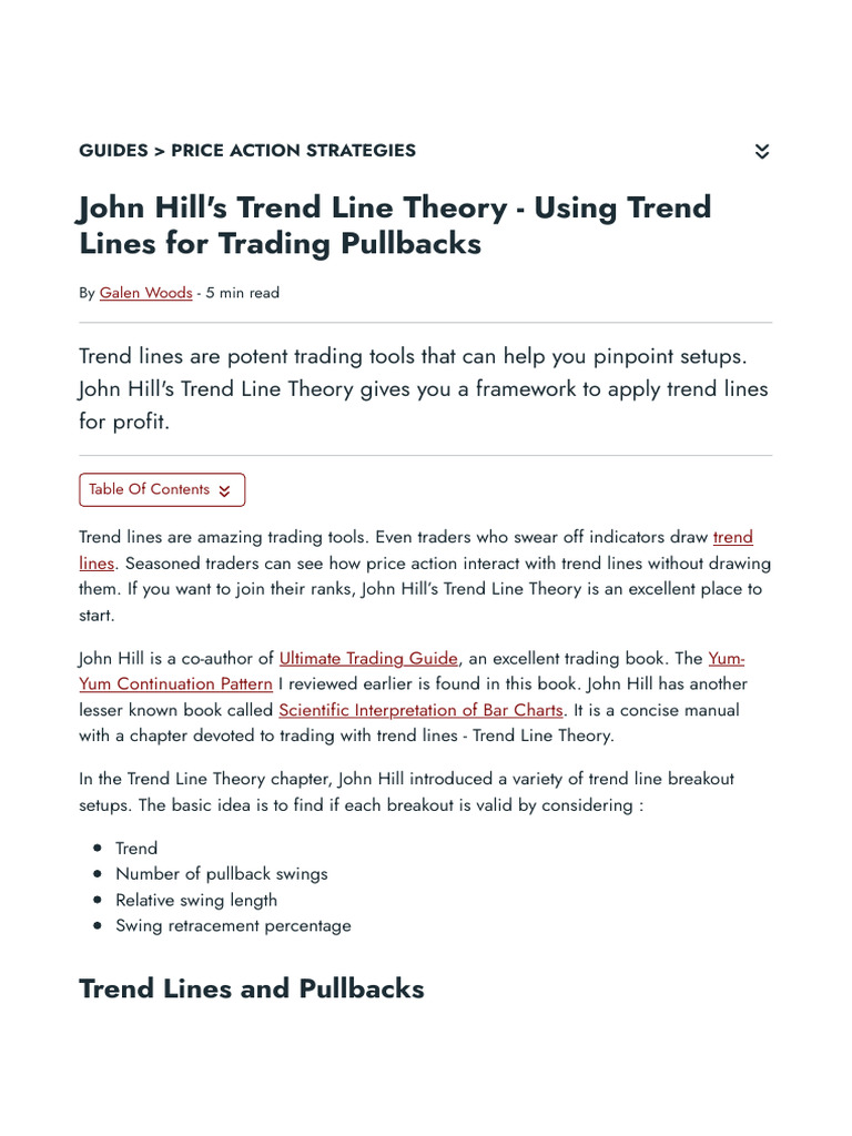 John Hill's Trend Line Theory - Using Trend Lines For Trading Pullbacks ...