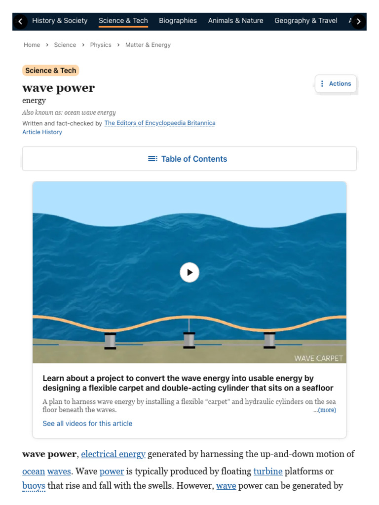 Wave Power Process & Facts Britannica | PDF | Heat | Oceans