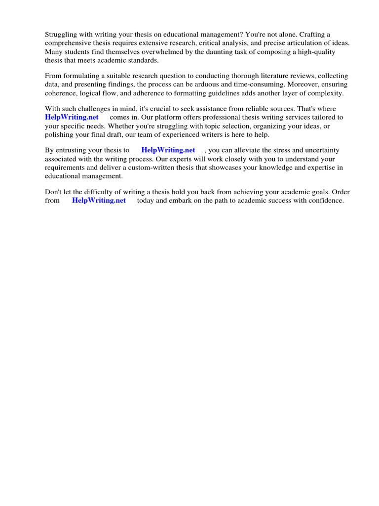 Sample Thesis Title For Educational Management | PDF | Thesis ...