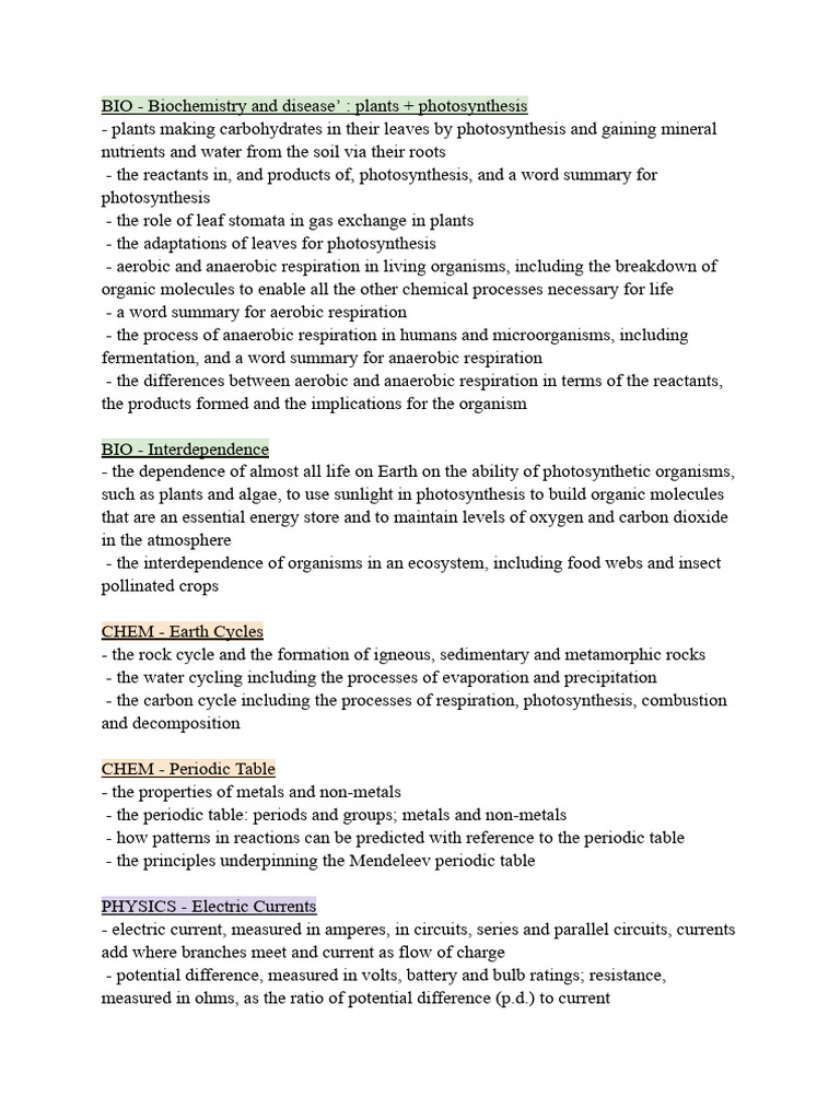 Science Questions/Specs KS3 | PDF
