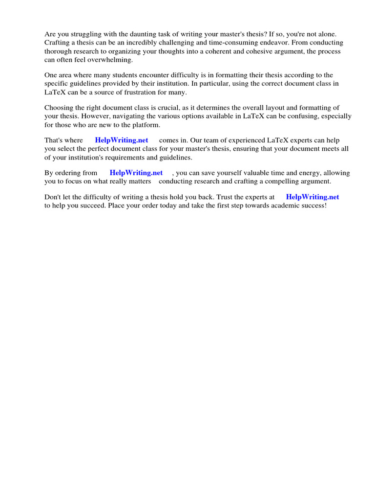 Document Class For Master Thesis Latex | PDF | Thesis | Page Layout