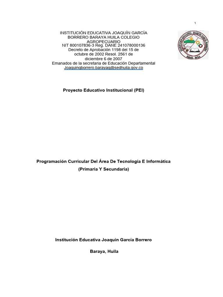 Programacion Informatica 2024 | PDF | Evaluación | Periférico