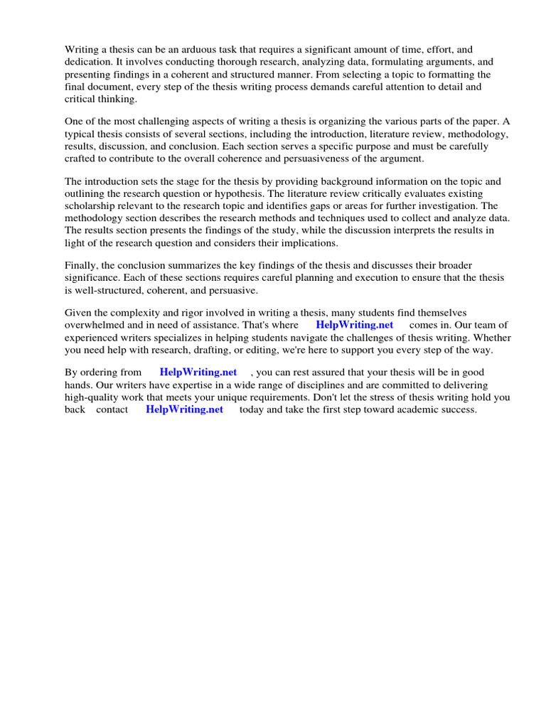 Parts of Thesis Paper | PDF