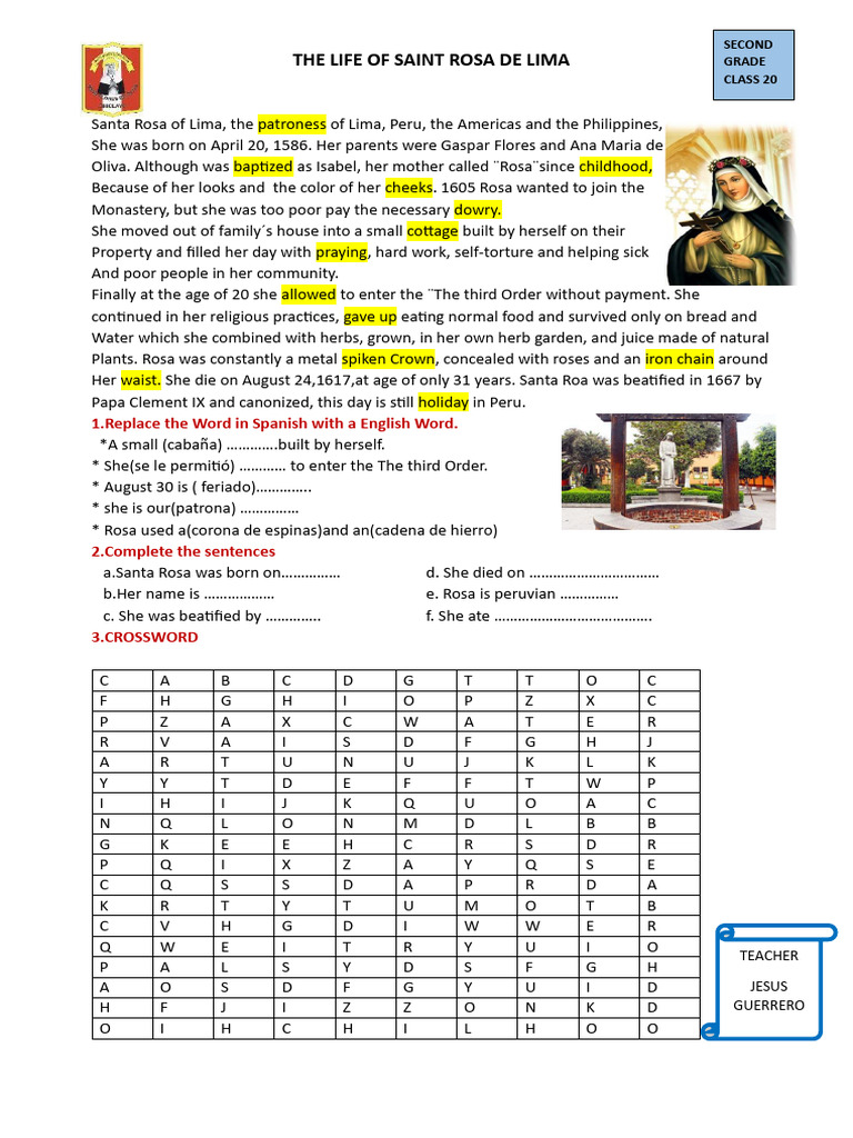 20 The Life of Saint Rosa de Lima | PDF