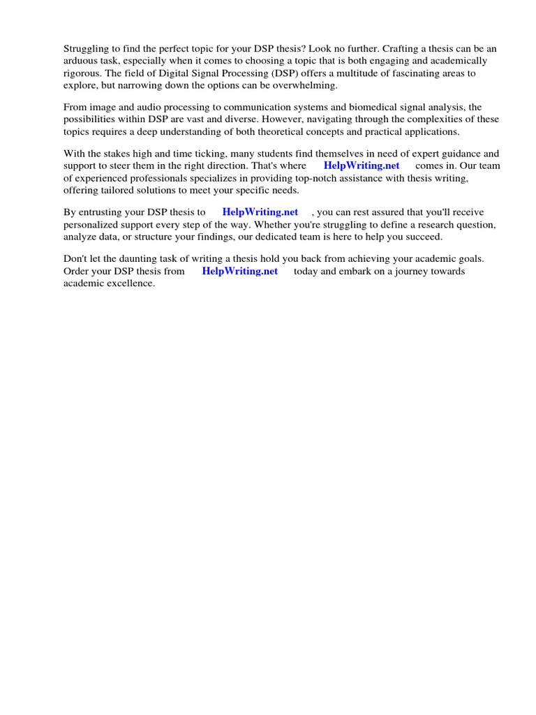 DSP Thesis Topic | PDF
