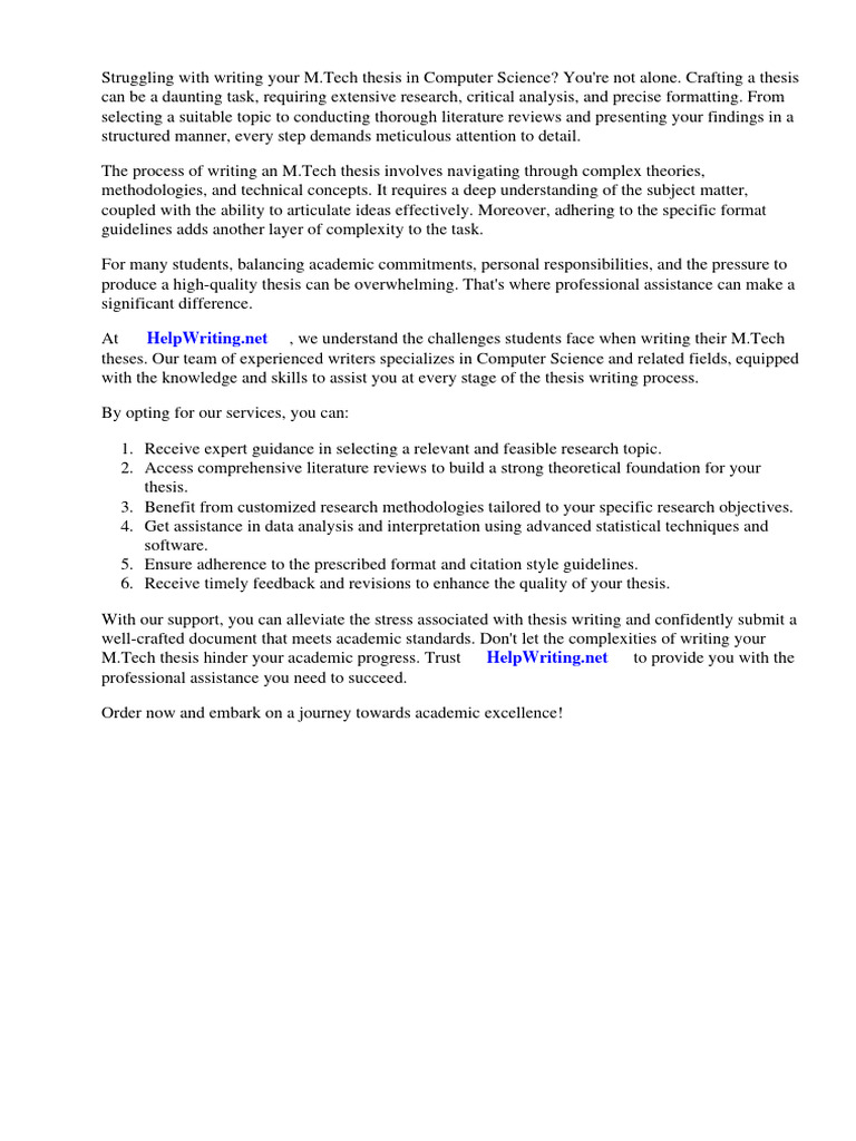 M.tech Thesis in Computer Science Format | PDF | Methodology | Thesis