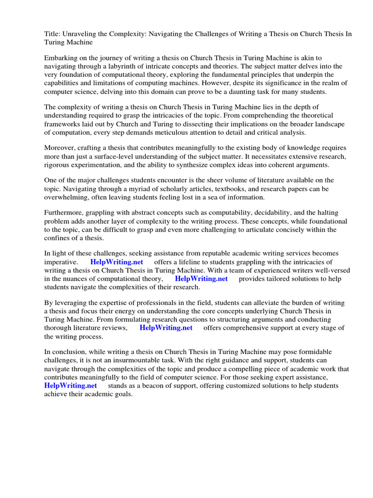 Church Thesis in Turing Machine | PDF | Algorithms | Computability Theory