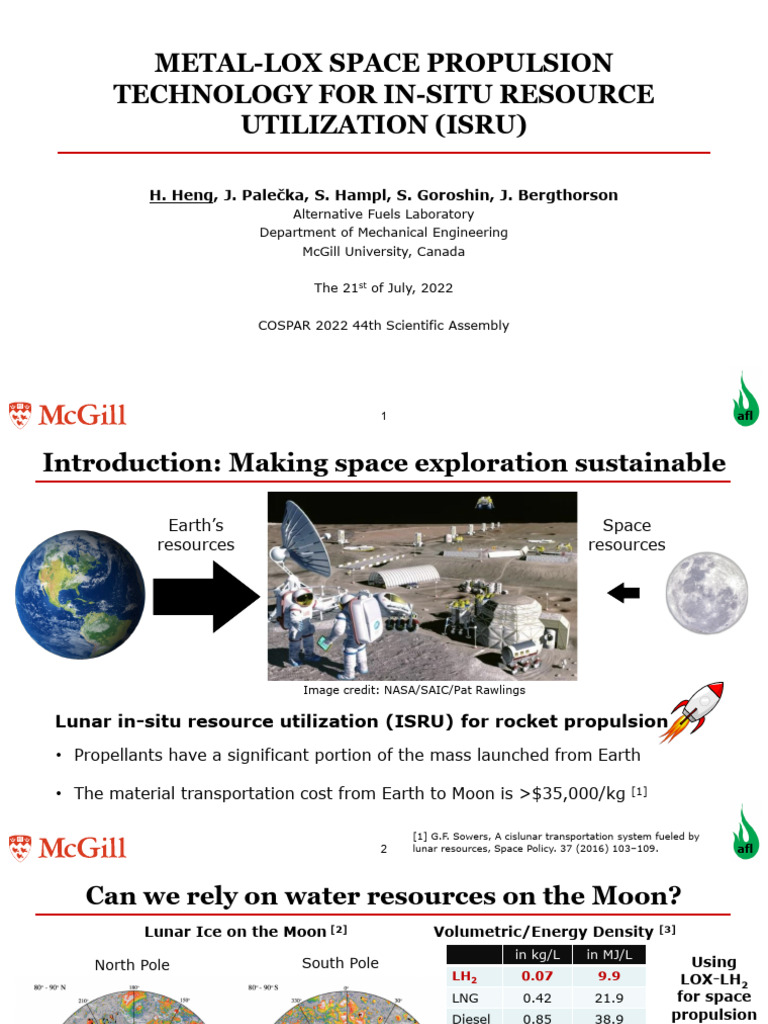 Metal Lox Space Propulsion Technology For In Situ Resource Utilization