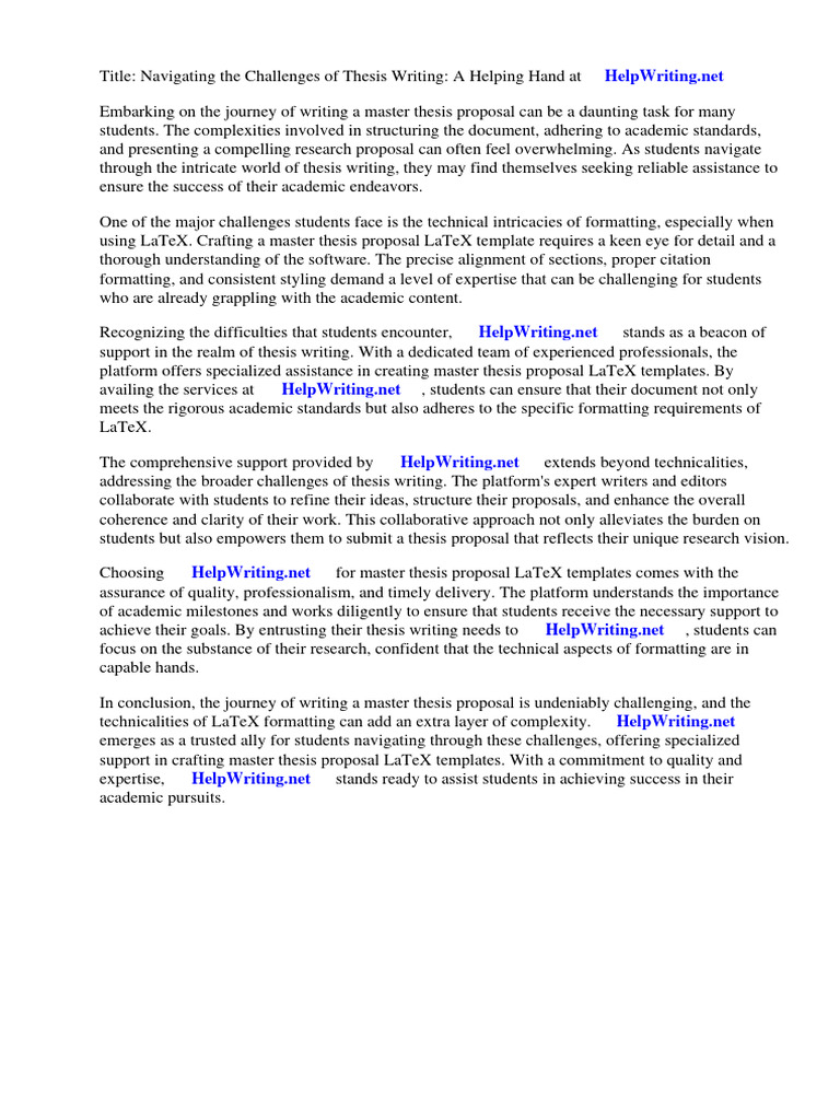 Master Thesis Proposal Latex Template | PDF | Thesis