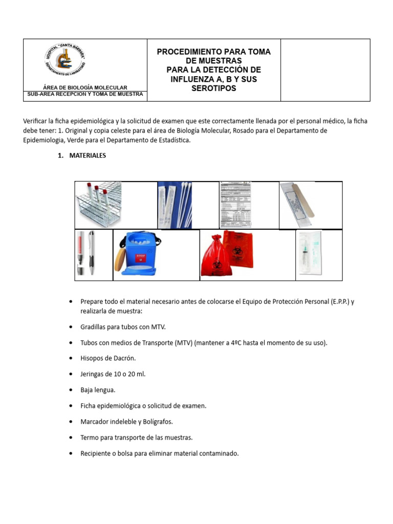Protocolo Toma de Muestra | PDF