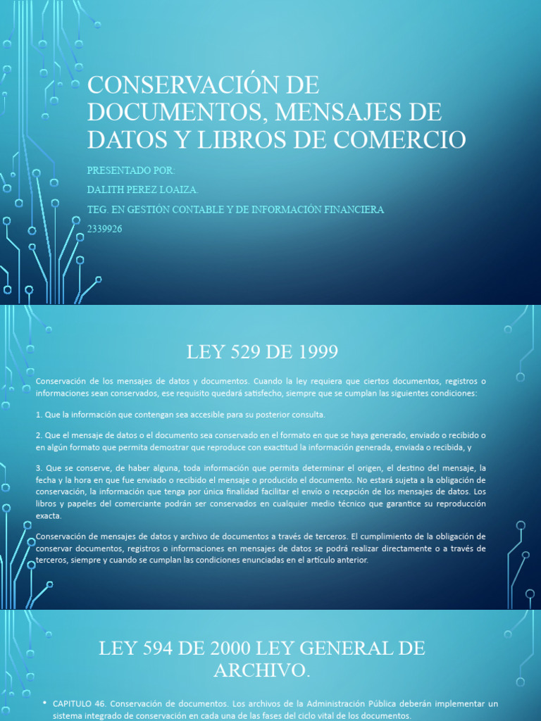 1971414637-Conservación de Documentos, Mensajes de Datos y | PDF