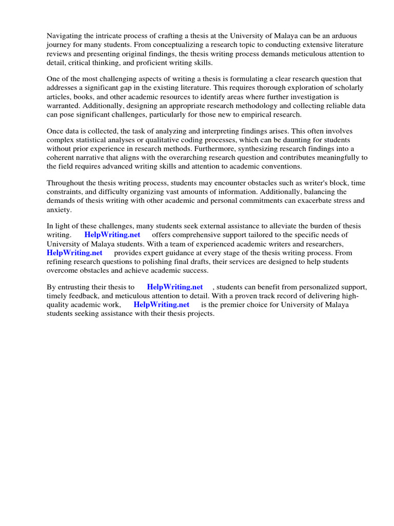 Thesis Guide University of Malaya | PDF | Career & Growth