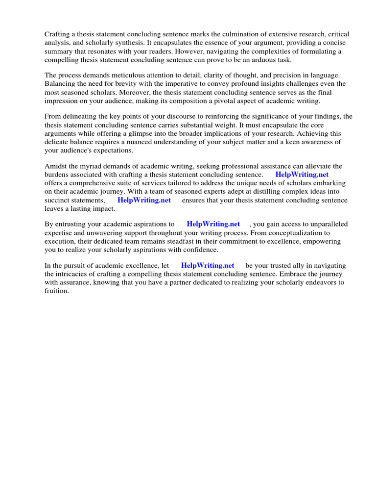 Thesis Statement Concluding Sentence | PDF | Essays | Social Media