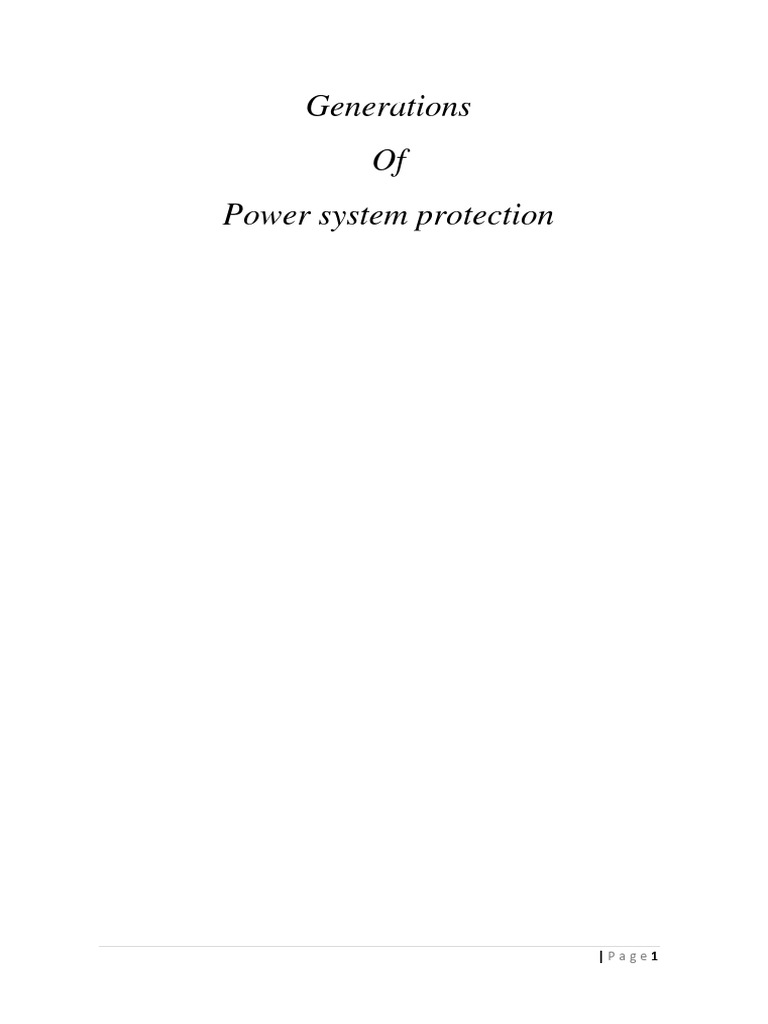 Generations of Power System Protection | PDF | Science & Mathematics ...