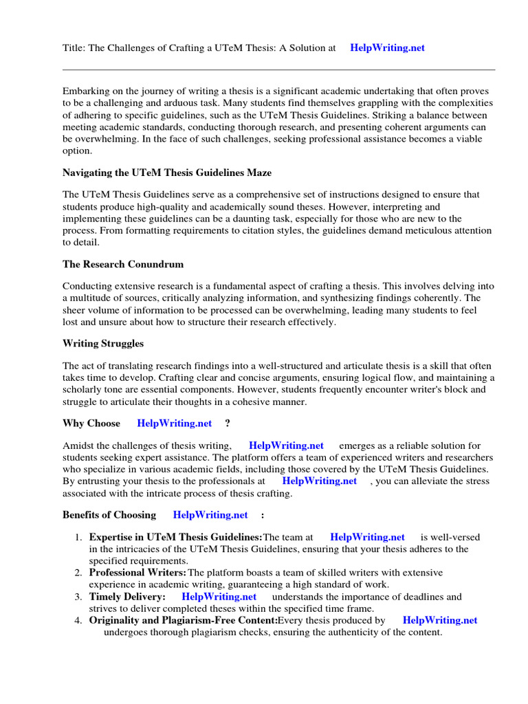 Utem Thesis Guideline | PDF | Thesis | Science