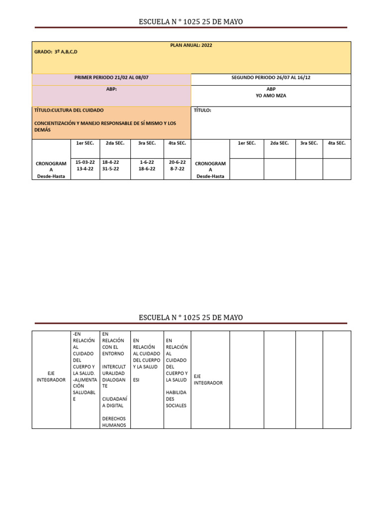 PLAN ANUAL 3ro | PDF