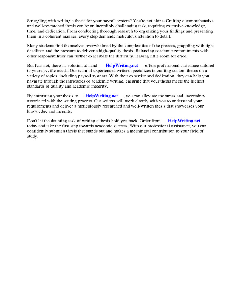 Thesis For Payroll System | PDF | Payroll | Thesis Thesis For Payroll System | PDF | Payroll | Thesis