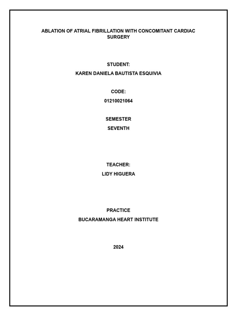 Atrial Fibrillation Ablation Crossword | PDF