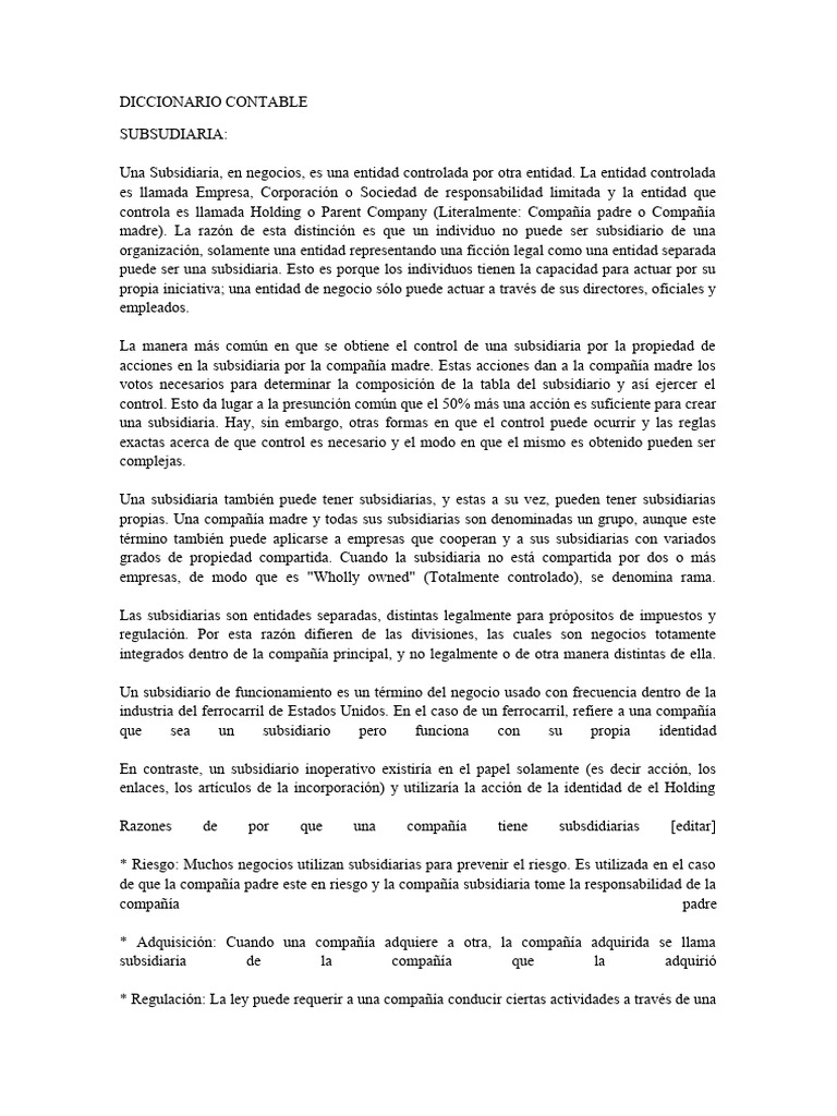 Diccionario Contable | PDF | Derecho