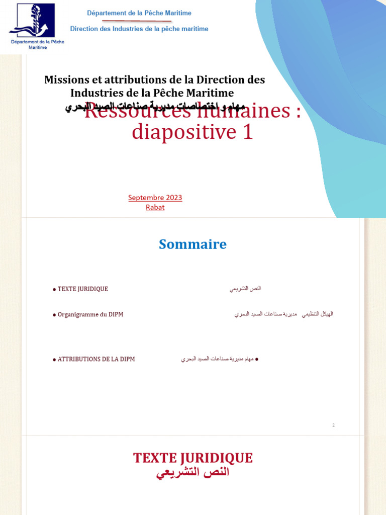 Ressources Humaines: Diapositive 1: Missions Et Attributions de La ...
